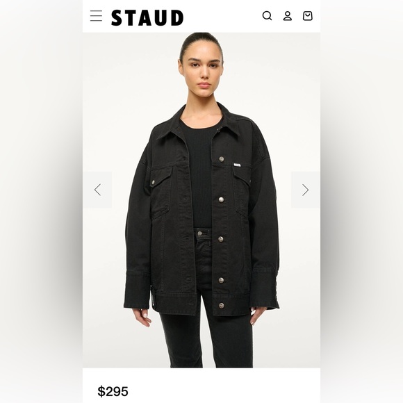 STAUD | Jackets & Coats | Staud Wrangler The Biggest Jean Jacket Black ...